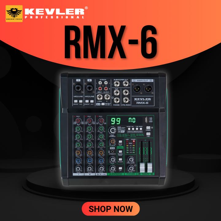 Kevler Professional RMX-6 6 Channel Compact Mixer | Lazada PH