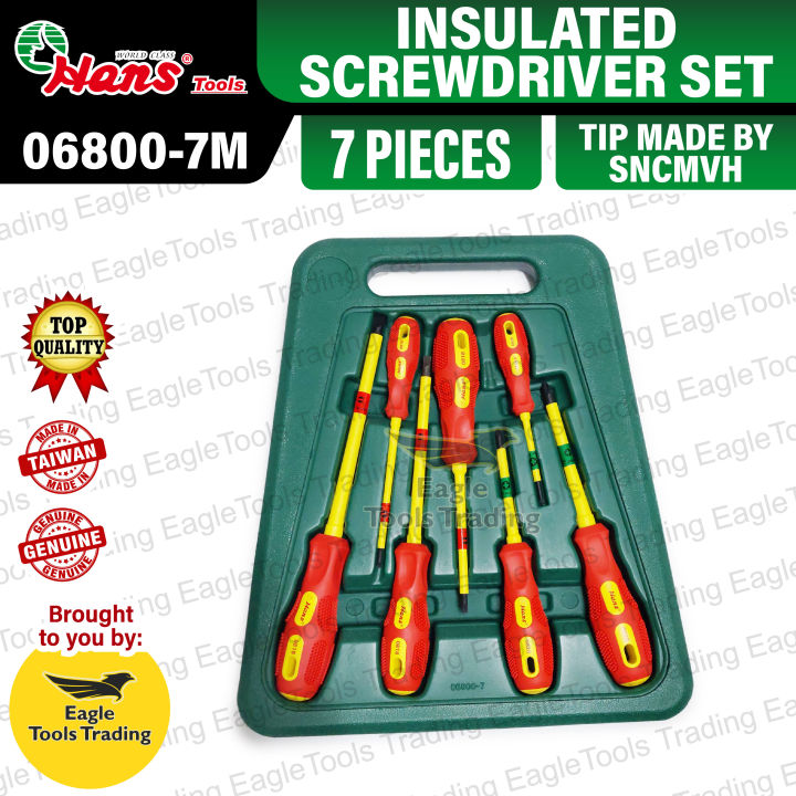 Hans Insulated Screwdriver Set | 7 Pieces | VDE 1000V | 06800-7M ...