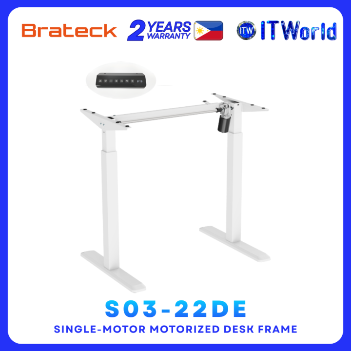 Brateck S03-22DE – 80kg Capacity Adjustable Electric Sit-Stand Desk ...