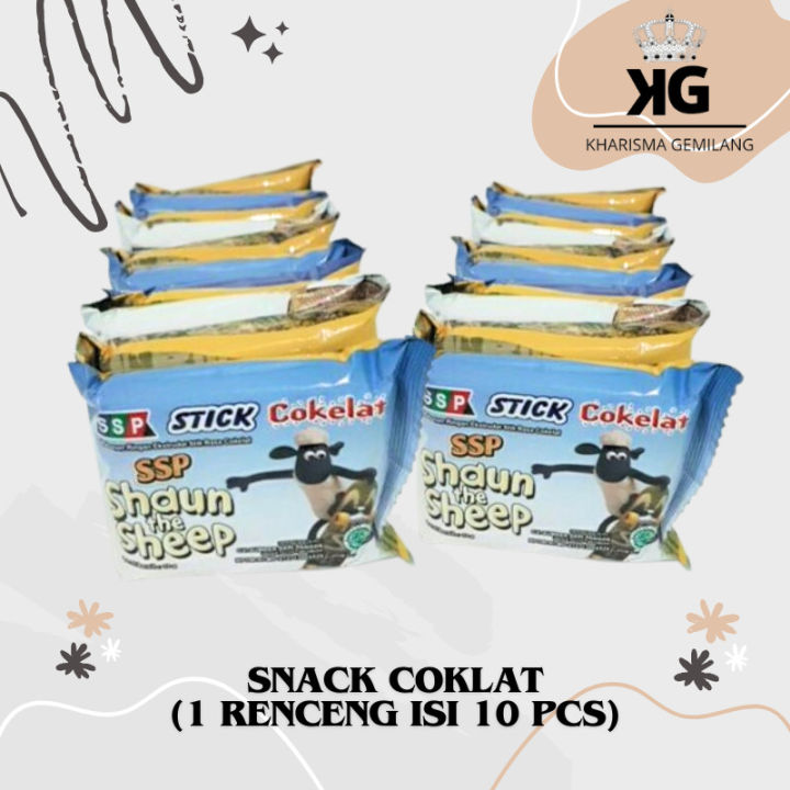 KG - SHAUN THE SHEEP 5 Gram (1 Renceng Isi 10PCS) Snack Chiki Stik ...