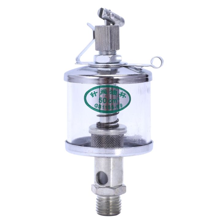 50mL Engine Machine Lubricator Oil Gravity Drip Feed Oiler Clear+Silver ...