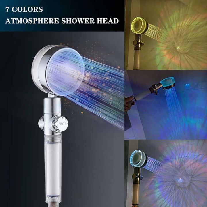 Dream Hunter LED Bathroom Shower Head Light Changing Temperature Sensor ...