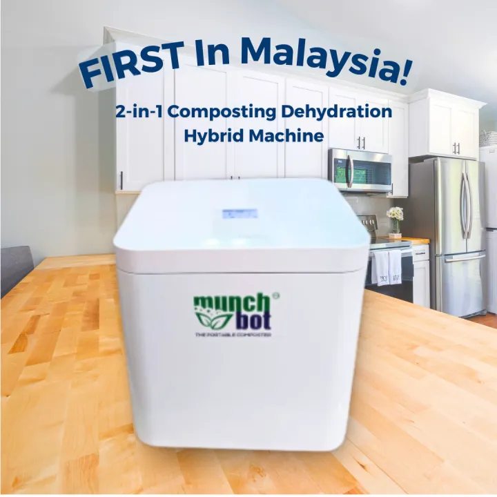 MunchBOT Hybrid Food Waste Composter I 2kg per cycle I Process between 3 - 24 hours | Lazada