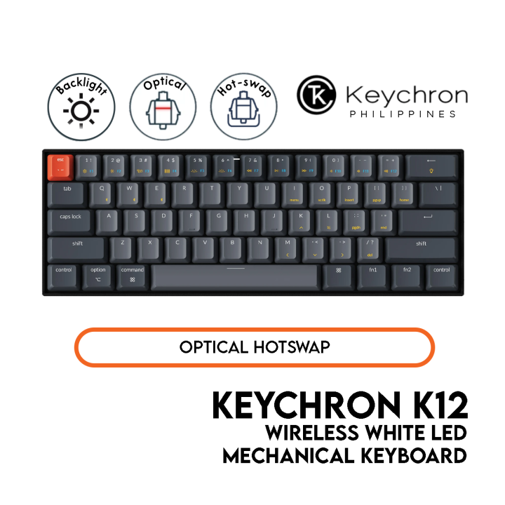 Keychron K12 Mechanical Keyboard (60% Layout, Wired/Bluetooth, White ...