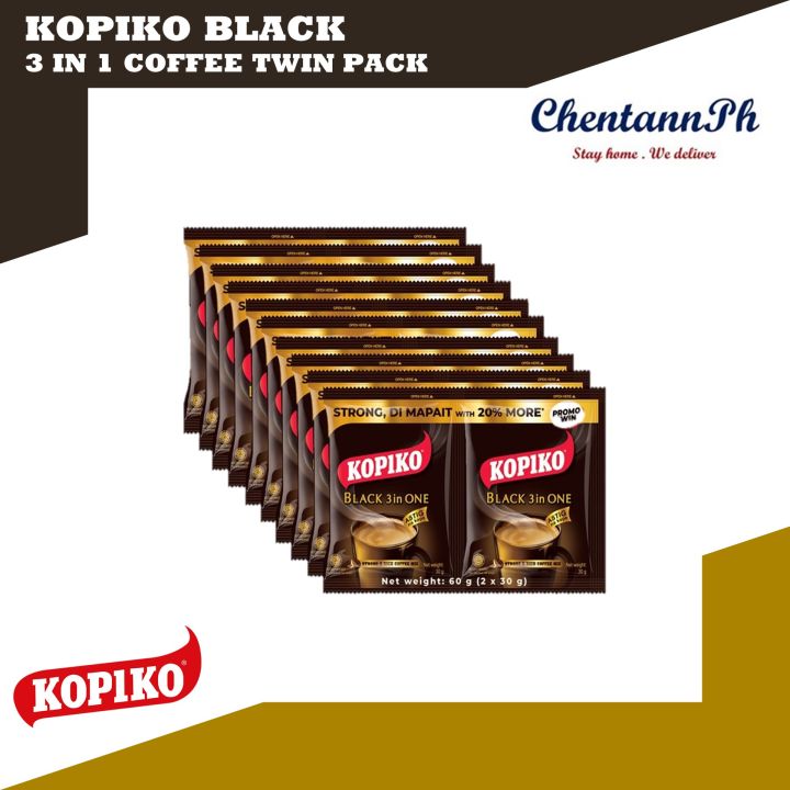 Authentic KOPIKO BLACK - Twin Pack 3-in-1 Coffee Mix 60g x 10 Sachets ...
