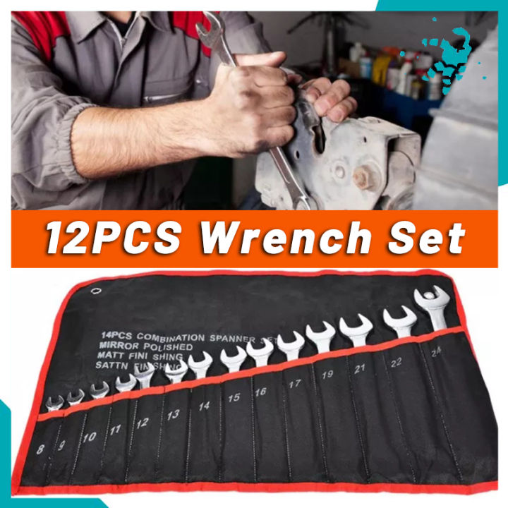 12PCS Professional Combination Spanner Wrench Set Torx Wrench High Hardness Spanner Tool Set 8 ...