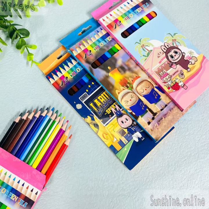 12pcs Labubu Color Pencils Children's Drawing Pens Colouring Student ...
