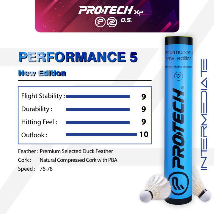 PROTECH Performance 5 New Edition Shuttlecocks | Lazada