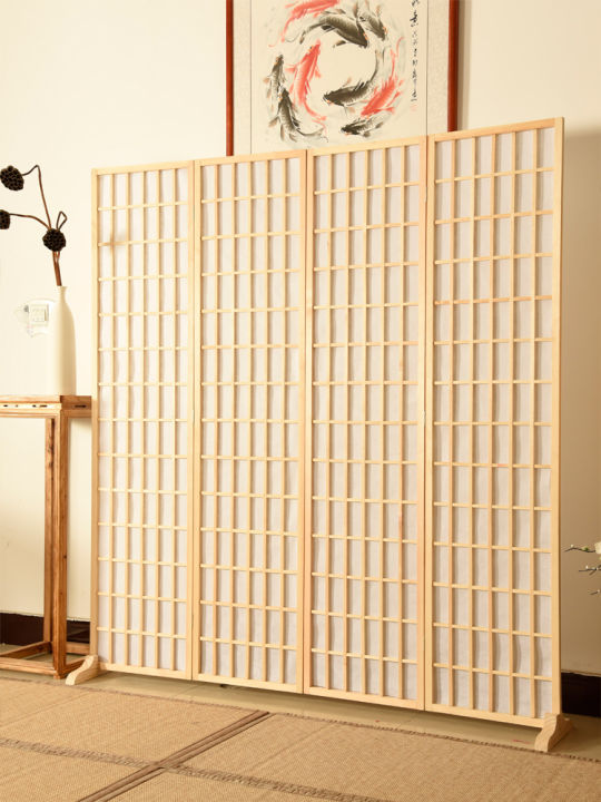 Japanese-style screen partition Zen mobile folding screen simple modern ...