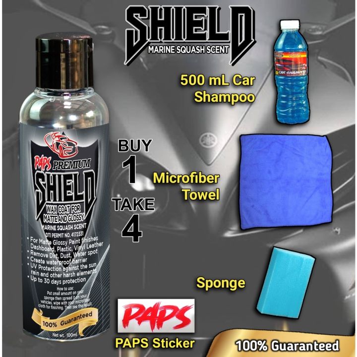 Shield Wax Coat PAPS For Matte Glossy Freebies:Car Shampoo ...
