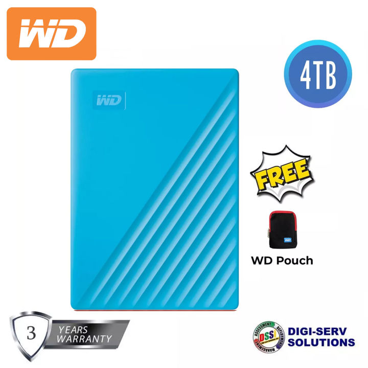 WD My Passport 4TB (Blue) Portable Hard Drive New Model with FREE WD ...