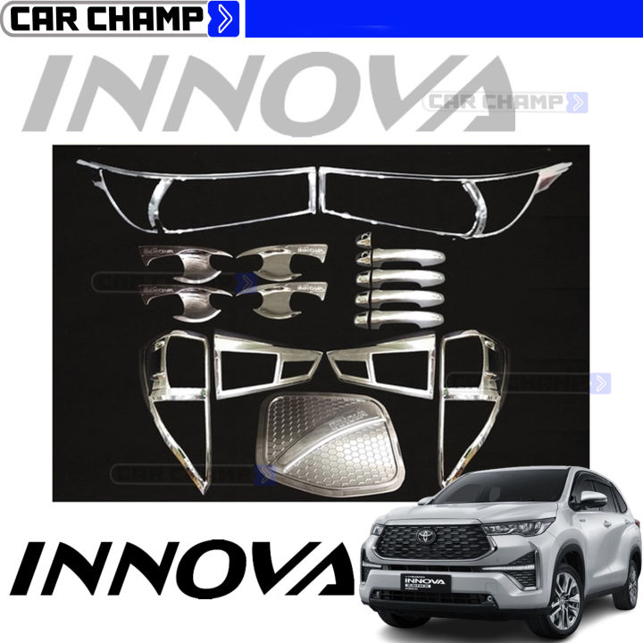 Toyota Innova E 2016 to 2023 Combo Set Garnish Combo CHROME 2018 2019 ...