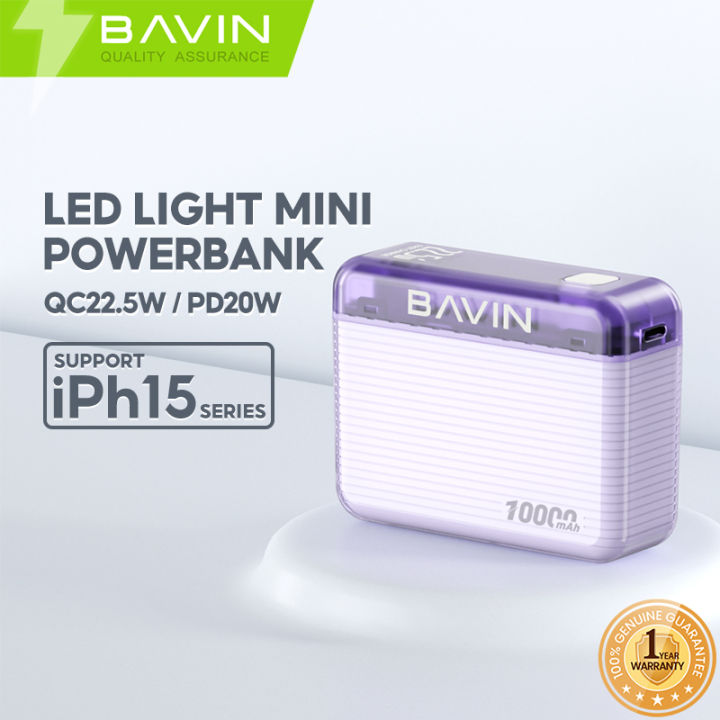 BAVIN PC1021 22.5W 10000mAh PD In/Out Type C Port QC3.0 USB w/ White ...