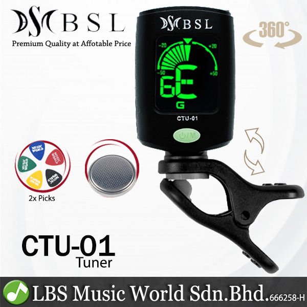 BSL CTU-01 Chromatic Tuner for Guitar Violin Brass Woodwind Ukulele ...