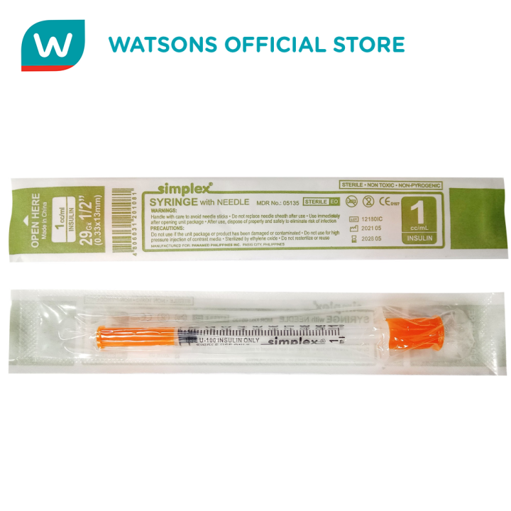 SIMPLEX 1cc Ins G29 X 1/2" 1 Syringe with Needle per piece | Lazada PH