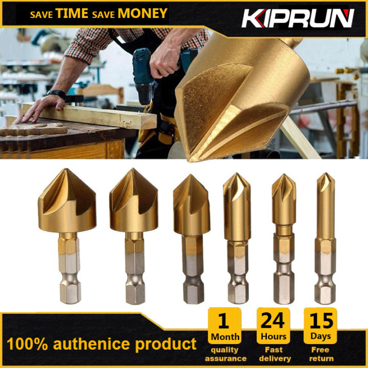 [Ready Stock] KIPRUN 6 Pcs Drill Bit Set 1/4'' Hex Shank HSS 5 Flute ...