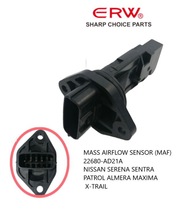 MAF MASS AIR FLOW SENSOR METER ( 22680-AD21A ) NISSAN ALMERA , PATROL ...
