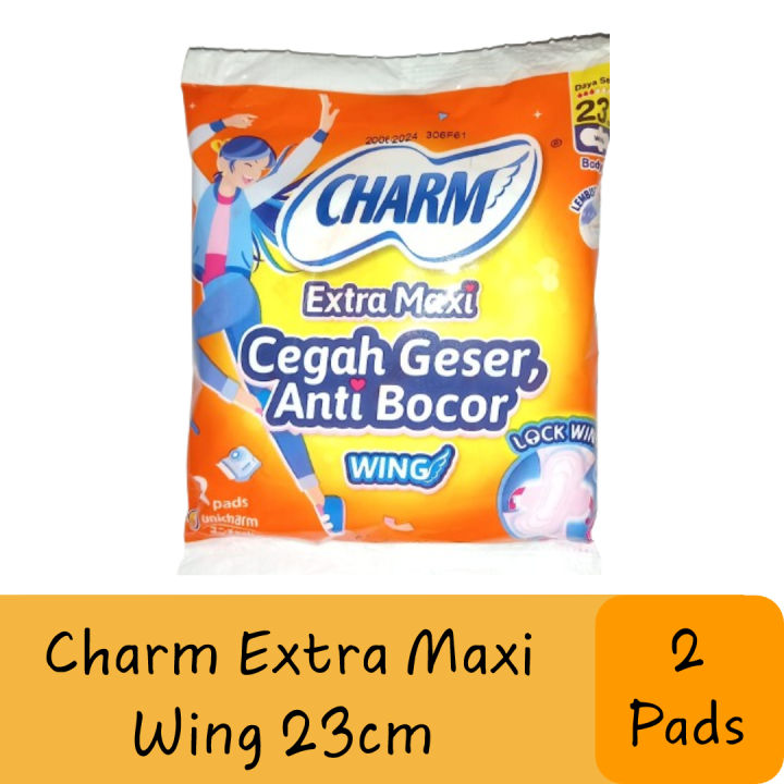 CHARM Pembalut Body Fit Extra Maxi Wing 23cm isi 2 Pads | Lazada Indonesia