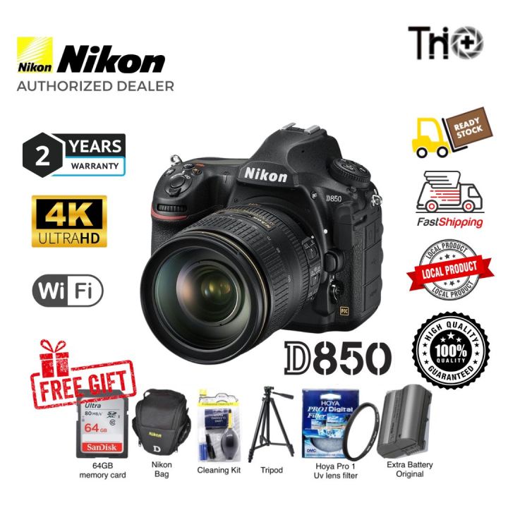 Nikon D850 45.7MP DSLR Digital 4K Video Camera with AF-S NIKKOR 24 ...