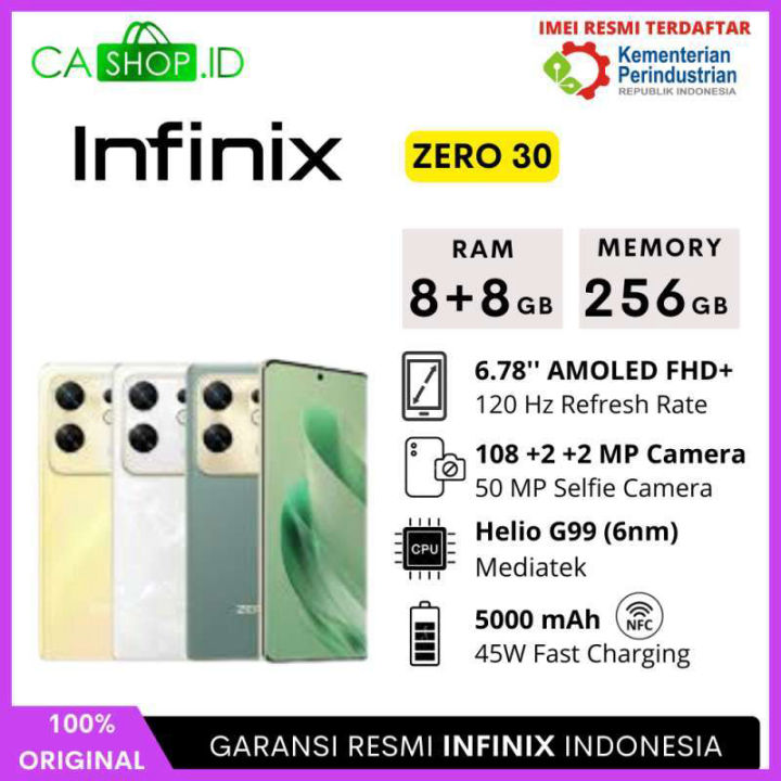 Infinix Zero 30 - 8GB 256GB (8/256) 4G NFC Helio G99 108MP 45W Resmi ...