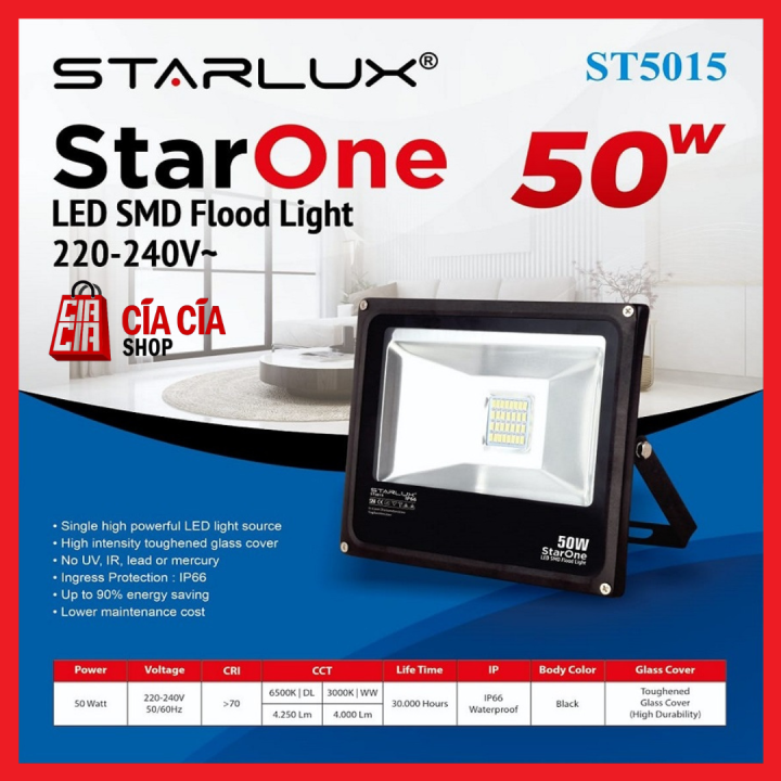 STARLUX STARONE Lampu Tembak 50 WATT Lampu Sorot LED 50W LED Flood ...
