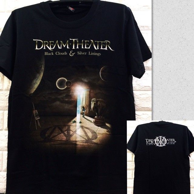 Men T Shirt Rock Band Dream Theater Black Shirts COD Causal Short ...