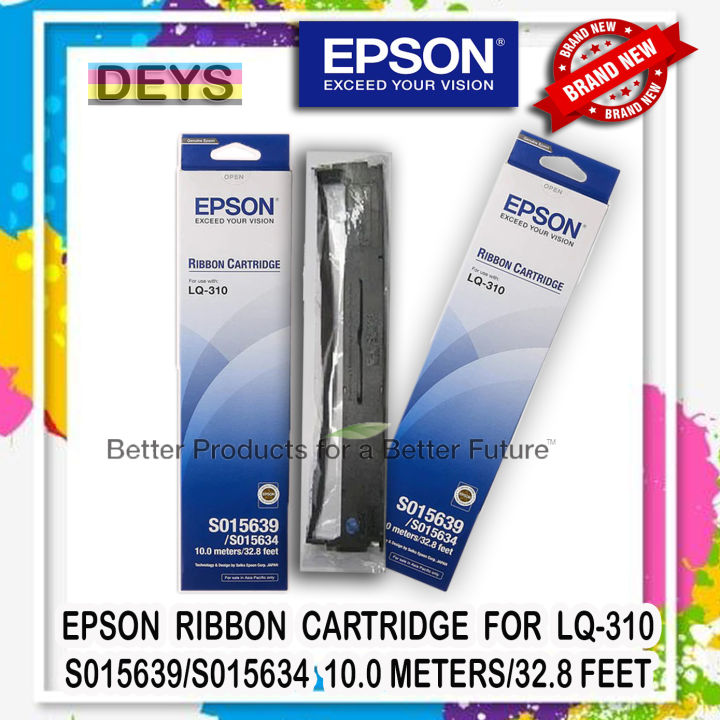 EPSON RIBBON CARTRIDGE FOR LQ310, LQ-310 S015639/S015634 10.0 METERS/32 ...