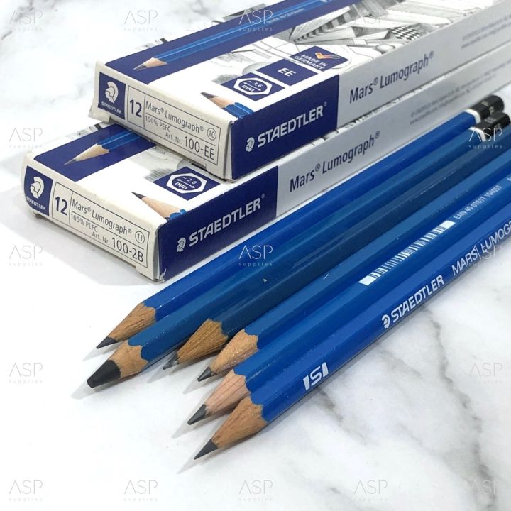 [1 แท่ง]ดินสอ Staedtler รุ่น Mars Lumograph ดินสอเขียนแบบ ความเข้ม B,2B ...