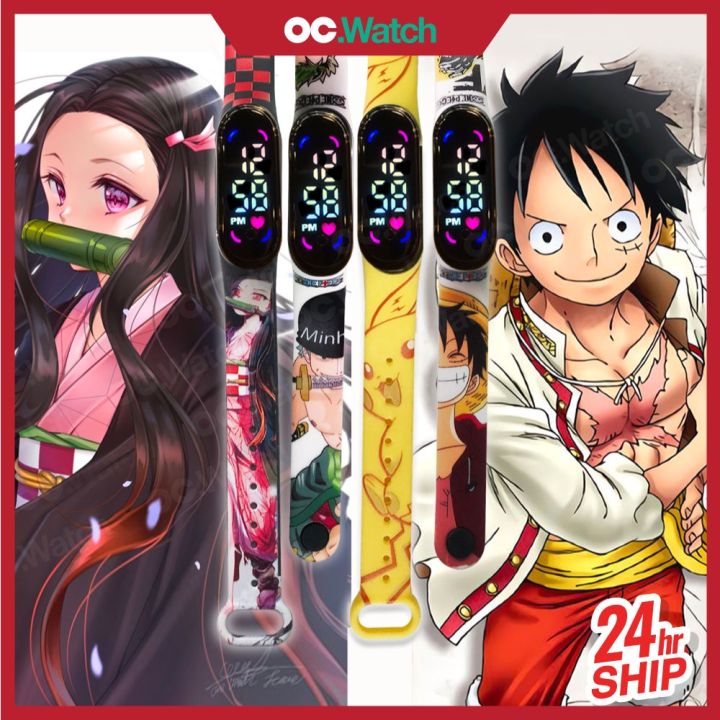 Anime Digital Watch One Piece Tanjirou Nezuko Pikachu Digital Watch Men ...