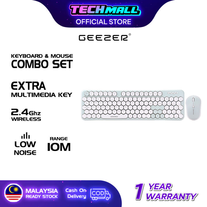 Geezer Honey S 2 4 Ghz Wireless Keyboard And Mouse Combo Set Lazada