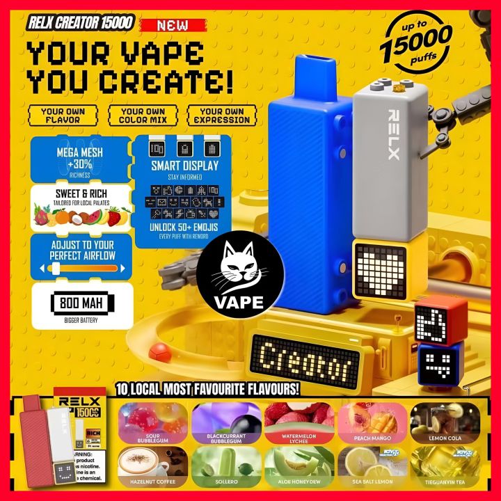 [EASY VAPE] (READY STOCK) RELX (DISPOSABLE PODS) 15,000 PUFFS | Lazada