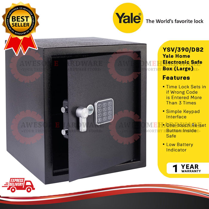 (LARGE) YALE YSV/390/DB2 HOME VALUE ELECTRONIC SAFE BOX SECURITY SAFETY ...