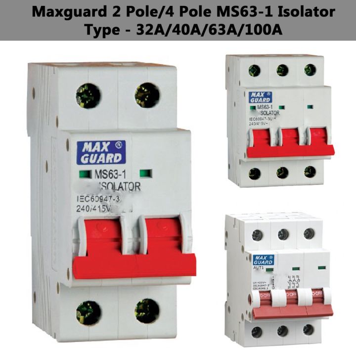 Maxguard 32A/40A/63A 2 Pole Isolator (White) | Lazada