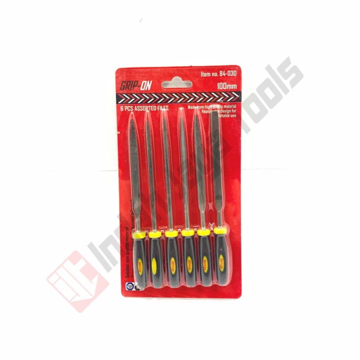 GRIP ON 84-030 Kikir Set Mini 6 Pcs - Kikir Besi Kayu Files 100 mm ...