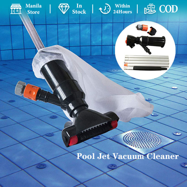 Portable Swimming Pool Jet Vacuum Cleaner with 5 Section Pole and Mesh ...