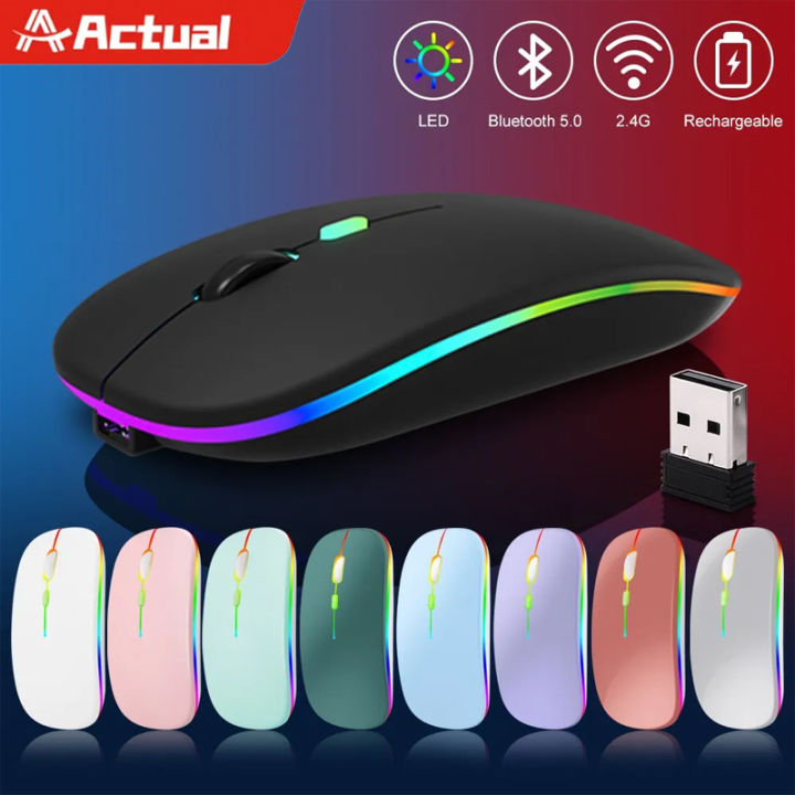 Actual Mouse Gaming Wireless Rechargeable Robot Taplak Mos Komputer ...