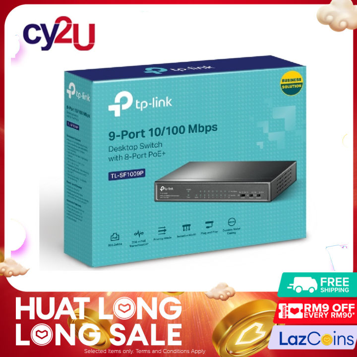 TP-Link TL-SF1009P 9-Port 10/100Mbps with 8-Port PoE+ Desktop Switch | Lazada
