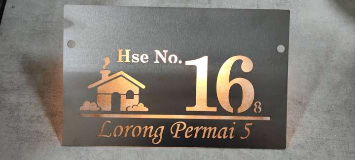 Solar LED Modern Solar House Number & Address Sign Plate Tanda Rumah ...