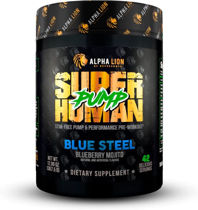 Alpha Lion Super Human Pump (42 Servings) Stimulant Free Preworkout, Balloon-Like Muscle ...