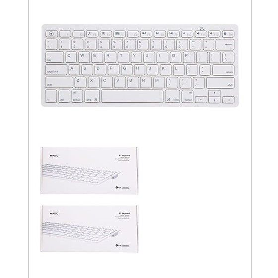 Miniso Ultra Thin Bluetooth Wireless Keyboard White and Silver ...