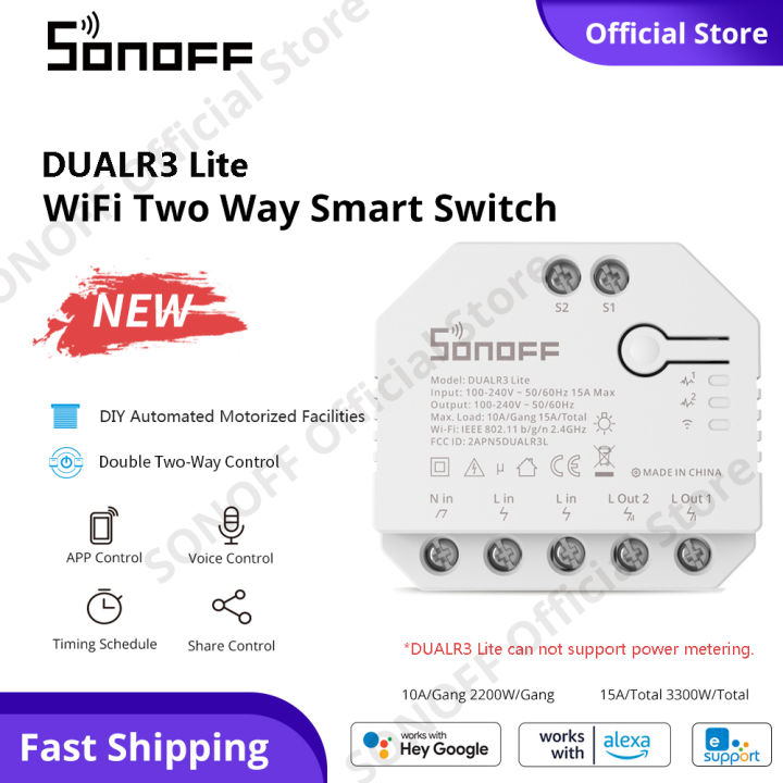SONOFF DUALR3 / DUALR3 Lite WiFi Smart Dual Relay Switch Two Way Smart ...