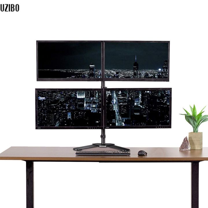 UZIBO Adjustable Quad LCD LED Computer Monitor Desk Stand - Heavy Duty ...