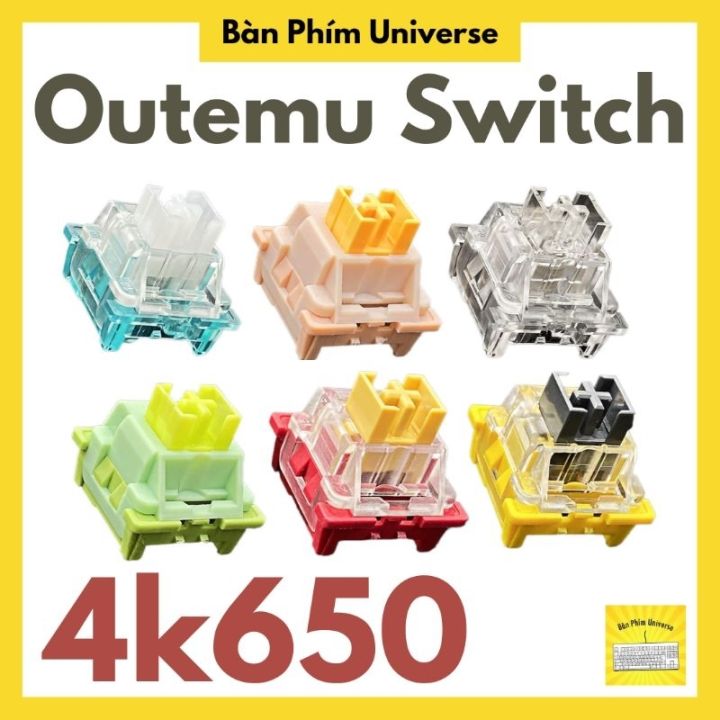 6 loại outemu silent - outemu lime, peach, yellow silver, crystal, ocean, panda - silent switch ...