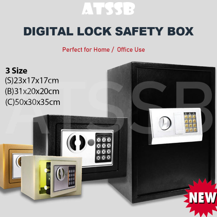 ATSSB Premium Safety Box Home Office Hotel Digital Safe Box Money Box Metal Security Box Peti ...
