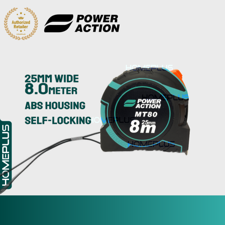 Homeplus Power Action MT808 Measure Tape 8 Meter Tough Measuring Roll ...