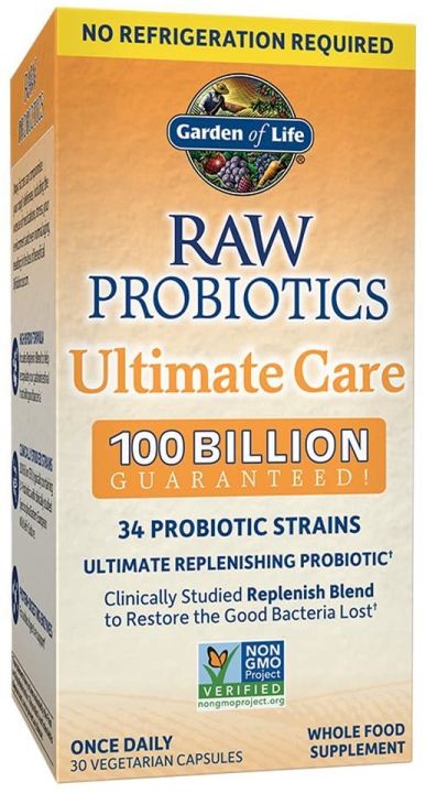 Garden of Life Raw Probiotics Ultimate Care 100 Billion CFU, Shelf ...