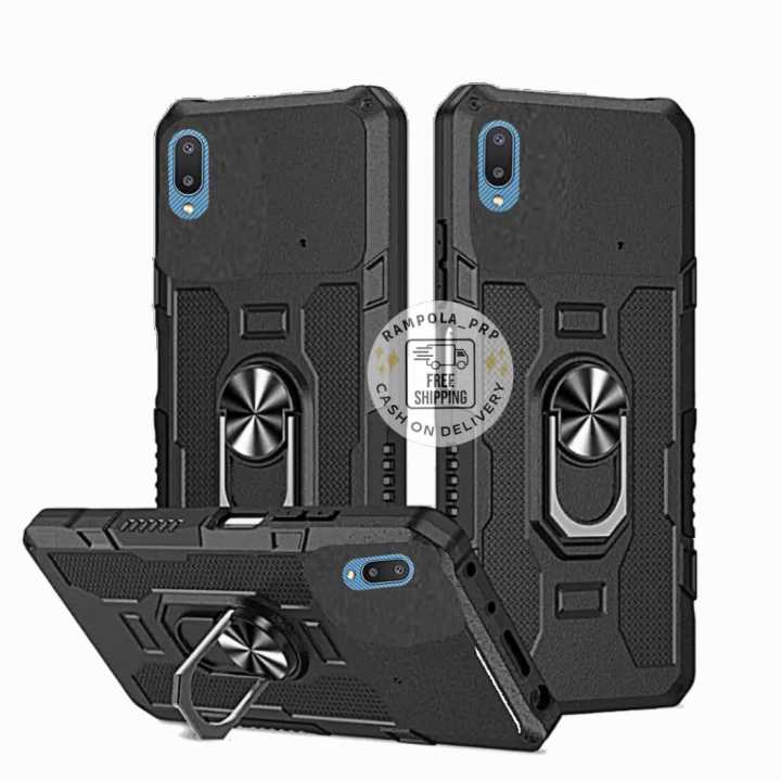 SAMSUNG GALAXY A02 CASE ROBOT HIT EYE RING CASING STANDING NEW COVER ...
