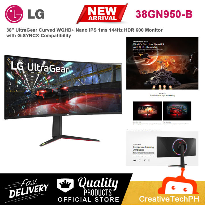 LG MONITOR 38GN950-B 38” UltraGear Curved WQHD+ Nano IPS 1ms 144Hz HDR ...