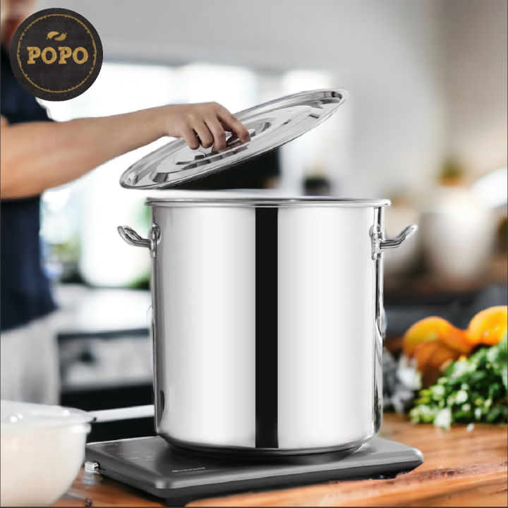 Panci Kuah Stockpot Jumbo Sop Tinggi Bakso Soto Tebal Full Stainless ...