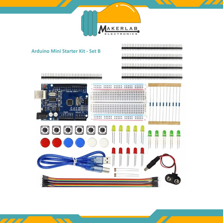 Makerlab Electronics Basic Learning Starter Kit Set B For Arduino Uno R3 With Tutorial Code